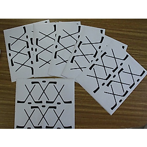 36pcs/Set Hockey Cross Sticks Pattern Vinyl Wall Decal for Kids Room boy Bedroom Sticker Baby Nursery Wall Art Mural YA198 (Black)