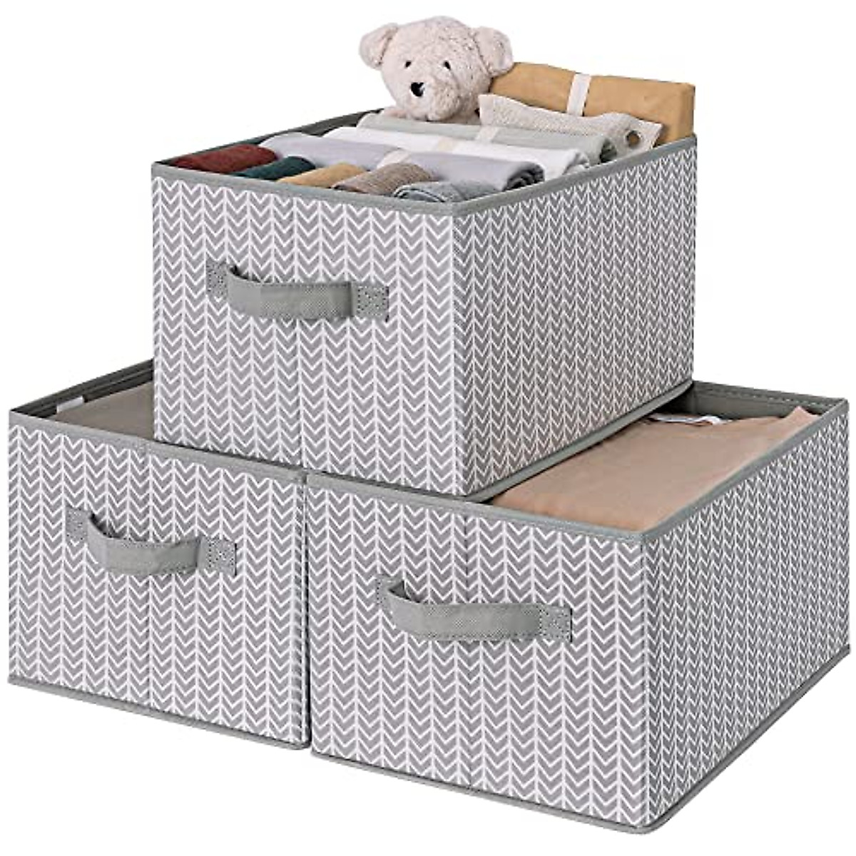 GRANNY SAYS Bundle of 3-Pack Storage Bins for Closet & 3-Pack Rectangle Lidless Storage Bins