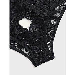 Donnalla Women Sexy Lingerie Set Two Piece Lace Bra and Panty Set Babydoll Sleepwear, Black, Medium