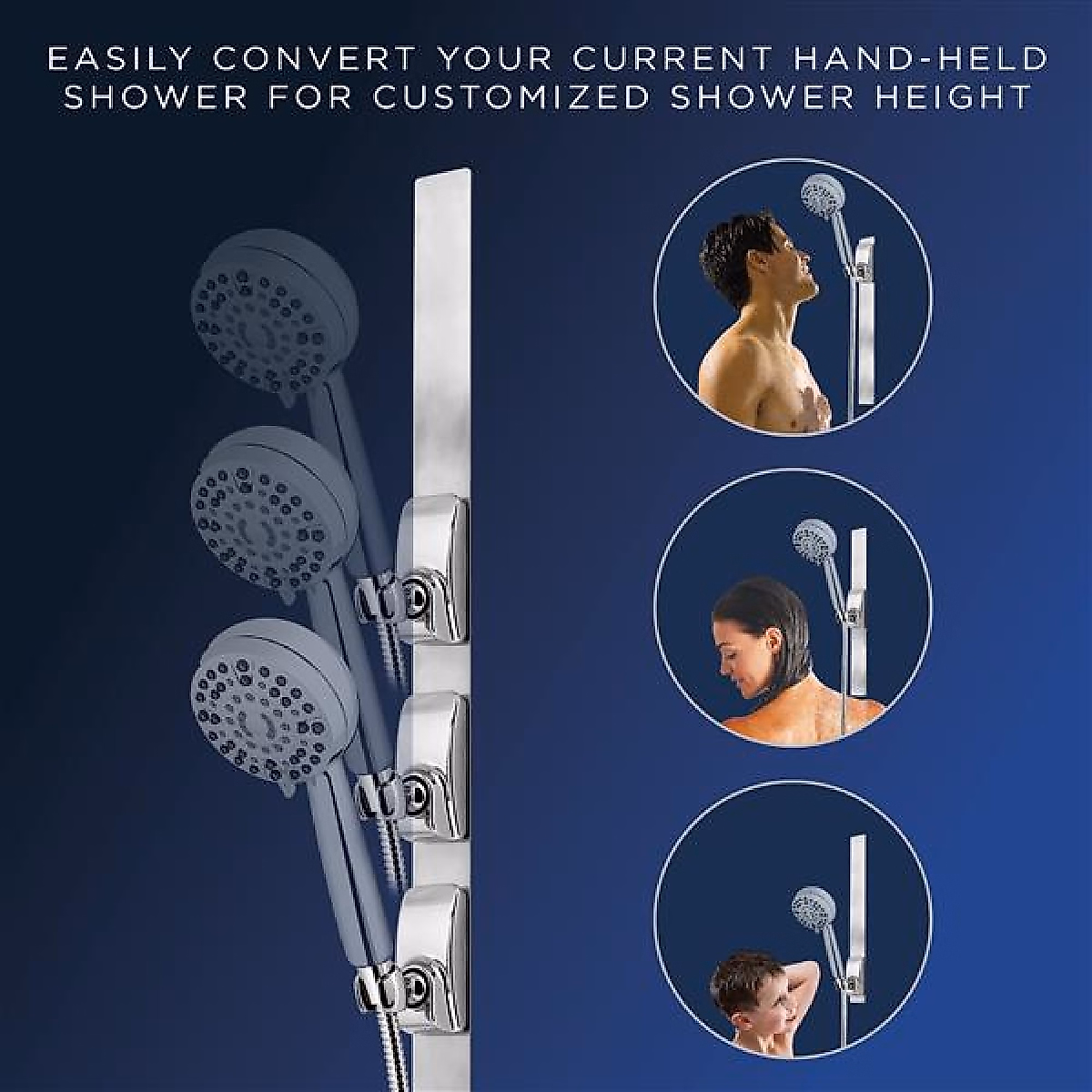 Waterpik Magnetic Slide Strip Accessory Kit, Chrome - For Handheld Shower Heads (not included) - Height Adjustable