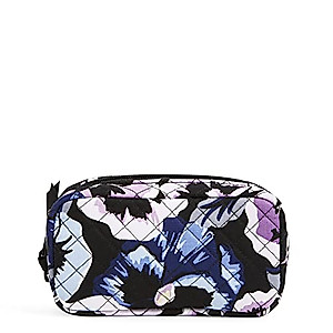 Vera Bradley Women's Cotton Zip-around Essential Oil Case, Plum Pansies - Recycled Cotton, One Size