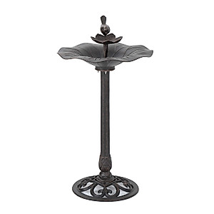 Christopher Knight Home Lancaster Outdoor Aluminum Top Bird Bath with Iron Base, Bronze