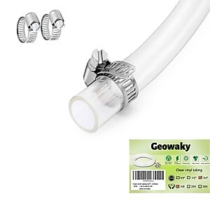 Geowaky Clear Vinyl Tubing 3/4" ID × 1" OD -10 Ft 30PSI,Flexible Plastic Tubing,Lightweight Plastic Tubing,Oil Resistant Hybrid Multipurpose Industrial Vinyl Hose