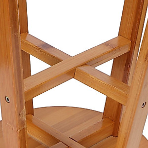 QANYEGN Multipurpose Wood Low Stool, Small Bench Seat, Small End Table Stool, Bathroom Stool Wood for Living Room, Bathroom(Medium Rod Stool)