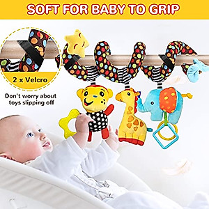 Car Seat Toys Baby Toys 0-3 Months Infant Toys, Newborn Toys Baby Spiral Stroller Toys, Baby Toys 0-6 Months for Crib Mobile Bassinet