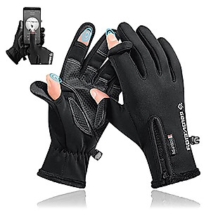 LSAMA Lightweight Cycling Gloves Touch Screen Mountain Bike Gloves Waterproof Full-Finger Thermal Gloves Anti-Slip Warm Motorcycle Gloves Sport Gloves for Biking Riding Hiking Working Gloves Men Women