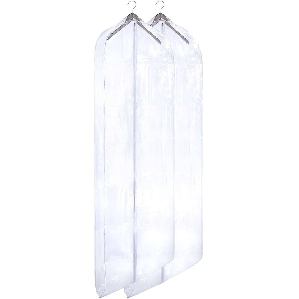 Handy Laundry Clear Vinyl Gown Bag - Protect Your Clothing While Traveling and Dust Free While Hanging in Your Closet. Ideal for Coats, Suits, Dresses or Gowns - Set of 2 (24 X 65 Inches)