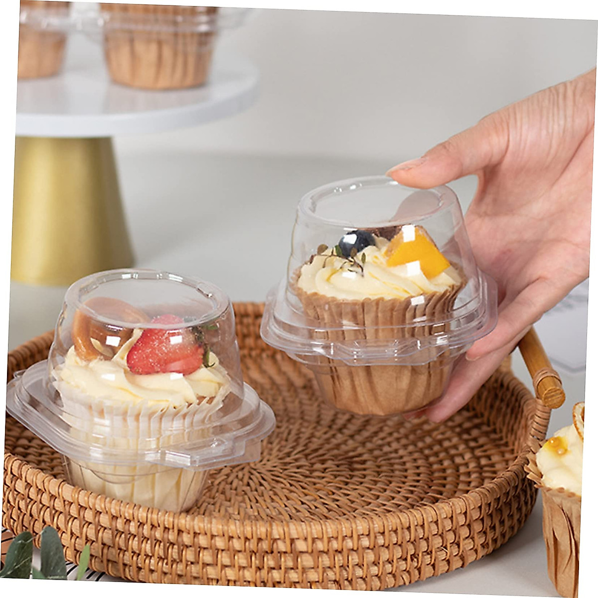 SOLUSTRE 150 Pcs Cake Packing Box Transparent Cake Cases Baking Cake Cases Cake Packing Containers Pastry Boxes Dessert Boxes Cupcake Boxes Cake Storage Boxes Packing Boxes Cookies Boxes