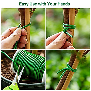 Soft Plant Wire, 65.6' Reusable Rubber Twist Ties Heavy Duty Garden Wire for Plants, Soft Twist Plant Tie to Support Plant Vines, Stems & Stalks and for Home Organization (65.6 feet/3.5mm Diameter)