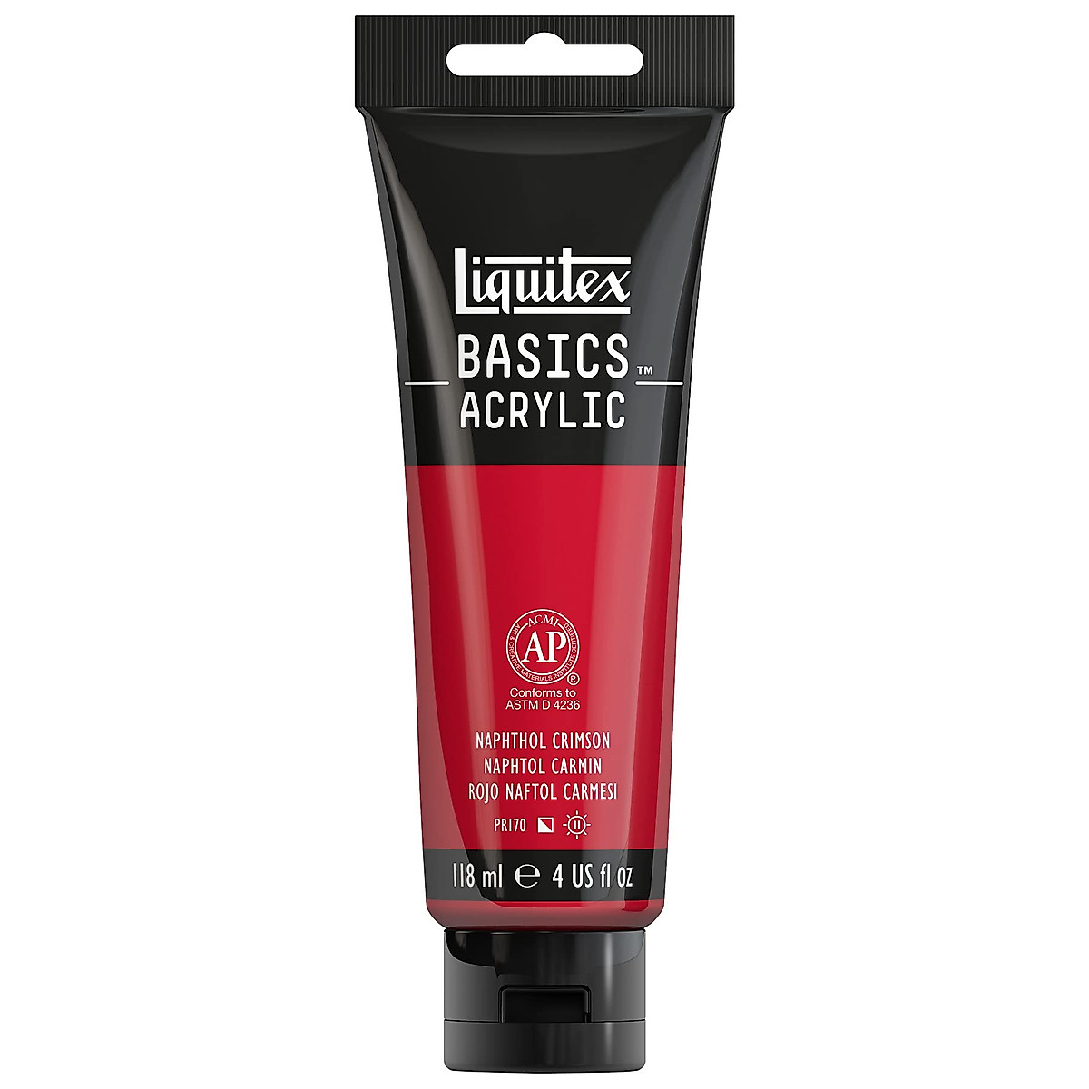 Liquitex BASICS Acrylic Paint, 118ml (4-oz) Tube, Naphthol Crimson