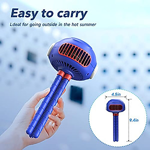 Inverter Table Fans With LED Lights｜USB Fans Rechargeable 4000mAh Portable Robot Flexible Tripod Clip ｜4 Speeds, 360°Adjustment, for Baby Stroller, Bedside, Desktop｜Where You Can Stand and Hang (Blue)