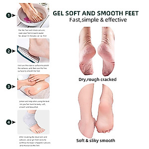 Foot File and Spa Socks Set, Foot Care Pedicure Stainless Steel File, Gel Lined Toeless Spa Socks, Moisturizing Heel Socks (Green+Grey)