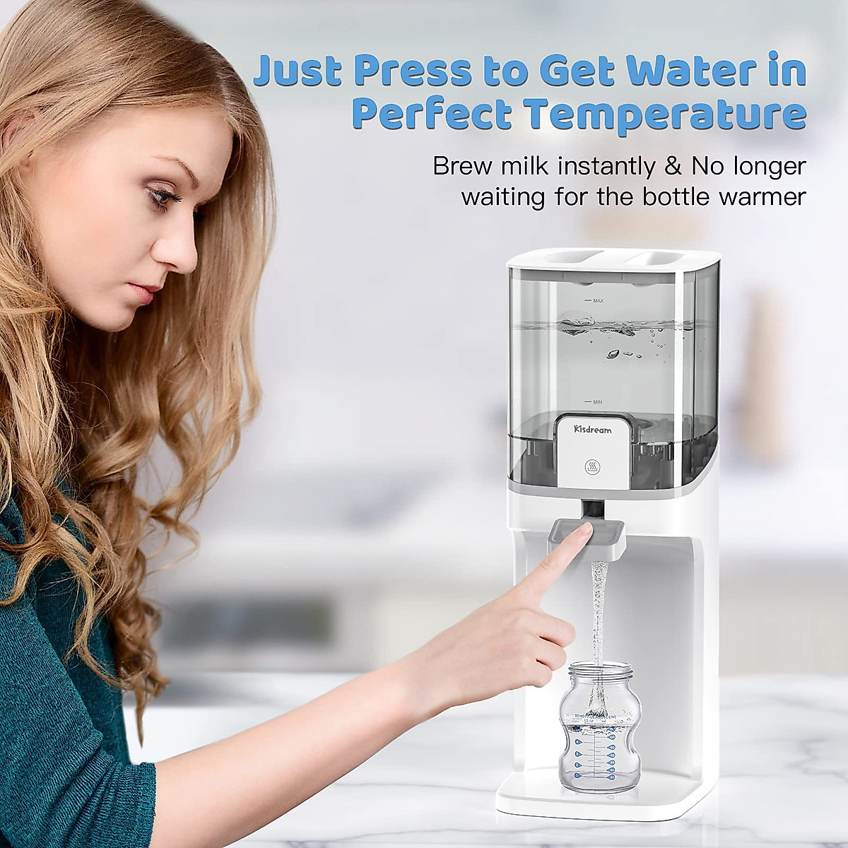 Instant Warmer Baby Bottle Warmer, Kisdream Formula Maker Instantly Dispenses Water Warmer at Perfect Temperature, 3 Mode, Large Capacity 24/7 Smart Thermostat, No More Waiting