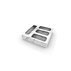 Acrylic Kitchen Drawer Organizer with Marble Design for Ziplock Bags of Various Sizes - Compatible with Gallon, Quart, Sandwich, and Snack Bags (1 Box with 4 Slots)