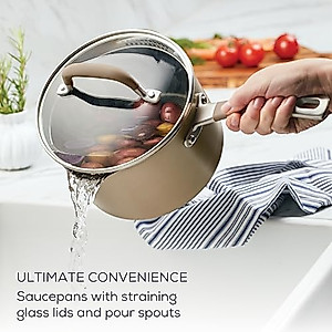 Circulon Premier Professional Hard Anodized Nonstick Cookware Induction Pots and Pans Set, 12 Piece, Bronze