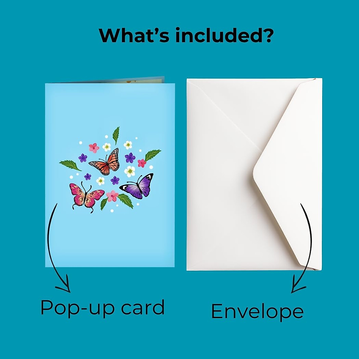 Hartensteler® Butterflies in Nature Pop Up Card - 3D Butterfly Card for Wife, Girlfriend & Mother (Birthday Card, Get Well, Thank You, Anniversary)