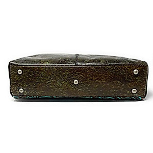 PATRICIA NASH WOMEN'S TOOLED TURQUOISE COLLECTION POPPY LEATHER TOTE HANDBAG PURSE