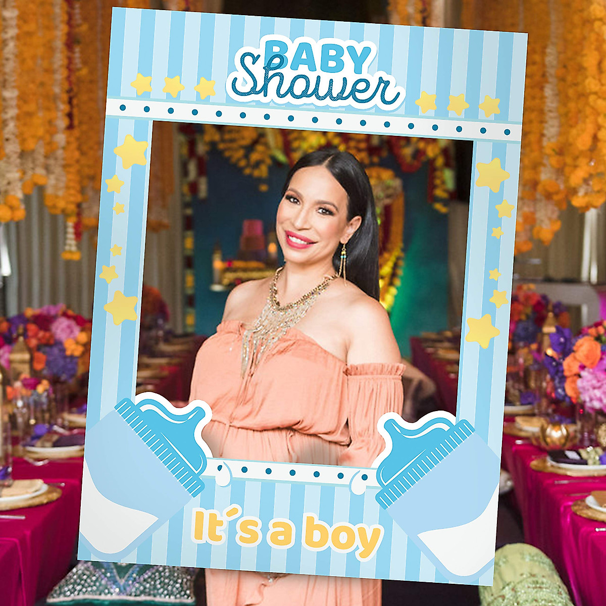 BannerBuzz Custom and Standard Selfie Frames, 890 GSM 5mm Non-Reflective Corflute Material, 600 DPI Direct UV Printing on Substrate, for Parties Photo Booth Events (Theme 2, 36" x 48")