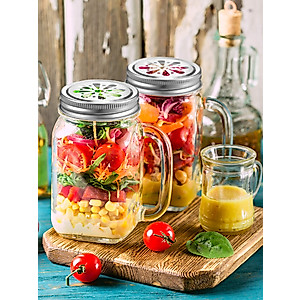28 Pieces Daisy Jar Lids Regular Mouth Mason Jar Lids Daisy Cut Lids Storage Canning Lids Compatible with Straw Hole For Drinking Daisy Flower Jar Lids