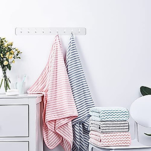 6 Pieces Acrylic Necklace Holder Set Wall Mounted Necklace Hanger Jewelry Organizer Hanging with 9 Hanger Hooks, Jewelry Hangers for Girls Women Necklace, Bracelet (Transparent)