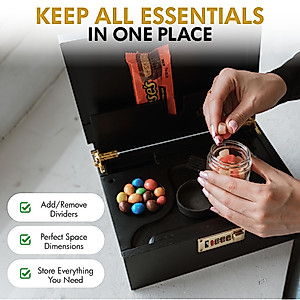 HASHBOX Storage Box - Large Bamboo Box with Rolling Tray and Combination Lock - Wooden Box for Herbs and Accessories