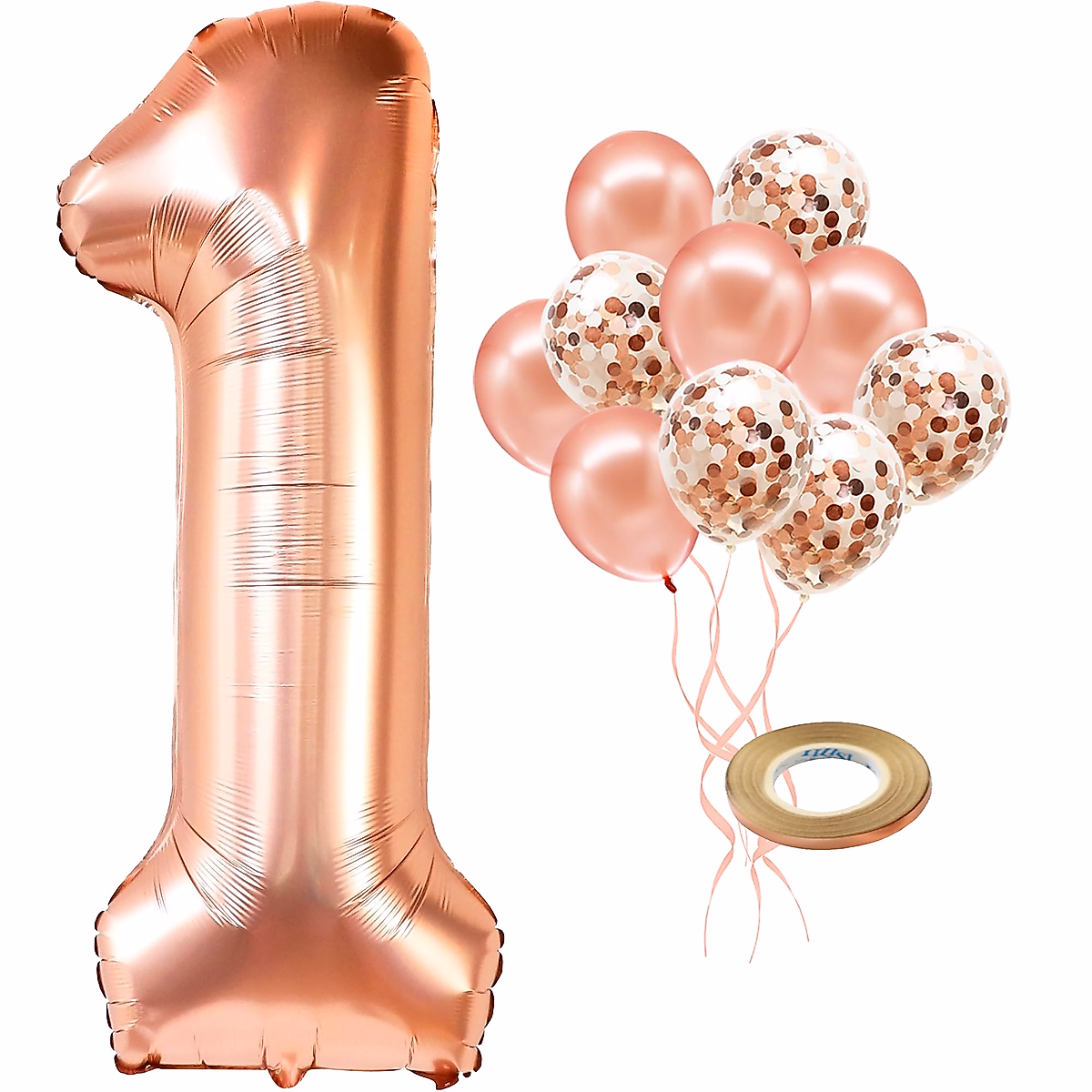 KatchOn, Rose Gold 1 Balloon for First Birthday - 40 Inch | One Balloon for First Birthday Balloons | First Birthday Decorations for Girl | Rose Gold Number 1 Balloons for 1st Birthday Girl Decoration