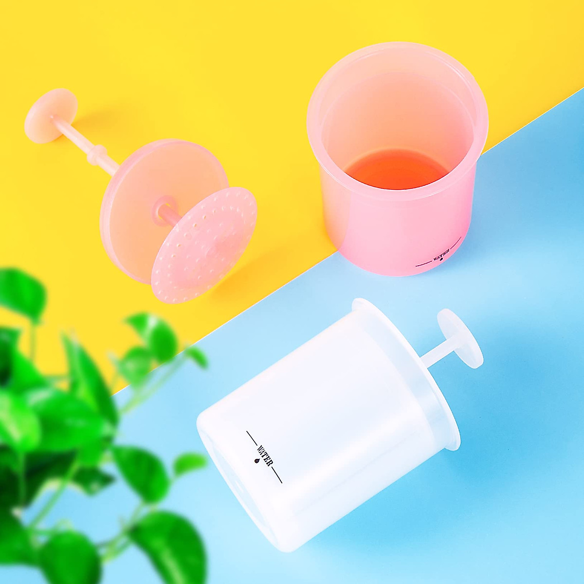 2Pcs Face Wash Foam Maker for Face Wash, Facial Cleaning Tool, Deep Skincare Cleaner Tools for Travel Household (Pink and White)