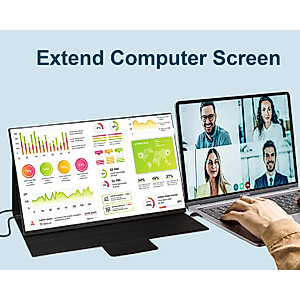 Lasitu Portable Monitor 100% sRGB Super Thin 15.6 Inch Metal Frame Portable Screen USB C/HDMI Gaming Monitor for Laptop/PC/Cellphone/PS3-5/Switch/Xbox with Foldable Case