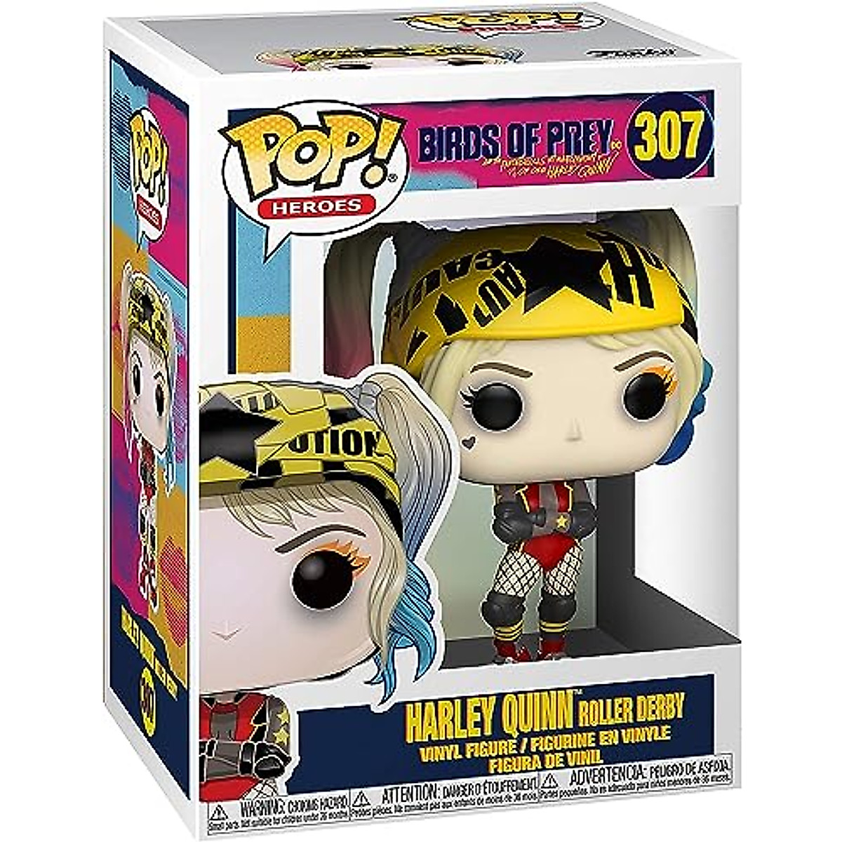 POP Birds of Prey - Harley Quinn Roller Derby Funko Vinyl Figure (Bundled with Compatible Box Protector Case), Multicolored, 3.75 inches