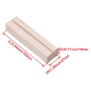 RDEXP 10x2.7x1.8cm Pine Wood Postcard Card Holder Wood Table Numbers Party Wedding Table Name Card Holder Pack of 10