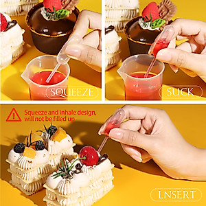 Teenitor Cupcake Pipettes, 60Pcs 4ml Alcohol Infuser Plastic Pipettes Dropper Squeeze Dropper Disposable Mini Flavor Liquor Infuser for Chocolate Strawberries Cupcakes