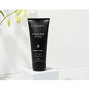 L'ANZA Healing Style Mega Gel with Strong Hold Effect, Nourishes and Refreshes the Hair While Styling, With Keratin, Alcohol-free Formula, and UV Rays Protection to Prevent Damage (6.8 Fl Oz)