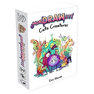 Deep Water Games MonsDRAWsity Cute Creatures 40-Card Expansion, Drawing Party Game on Verbal Description, Take Turns Describing & Drawing a Monster - Be The Player Whose Drawing Most Closely Matches