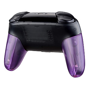 eXtremeRate Clear Atomic Purple Replacement Handle Grips for Nintendo Switch Pro Controller, DIY Hand Grip Shell for Nintendo Switch Pro - Controller NOT Included