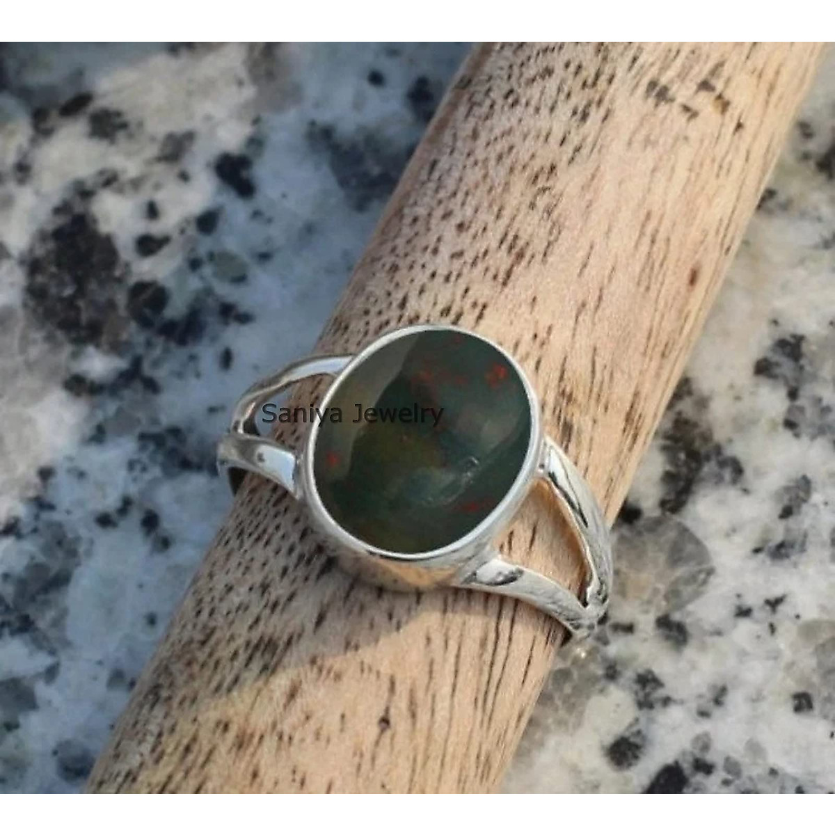 Ring For Women Bloodstone Gemstone Pure 925 Sterling Silver Jewelry Handmade Gift For Her