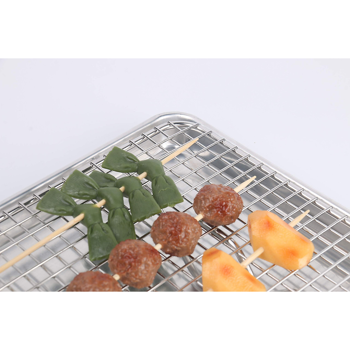 MASTERRACK Jelly Roll Pan Stainless Steel Cooling Rack and Wire Grate Heavy Duty (10"X14.75"X0.7")