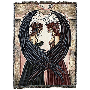 Pure Country Weavers Sisters Fairy Blanket by Amy Brown - Fantasy Gift Tapestry Throw Woven from Cotton - Made in The USA (72x54)
