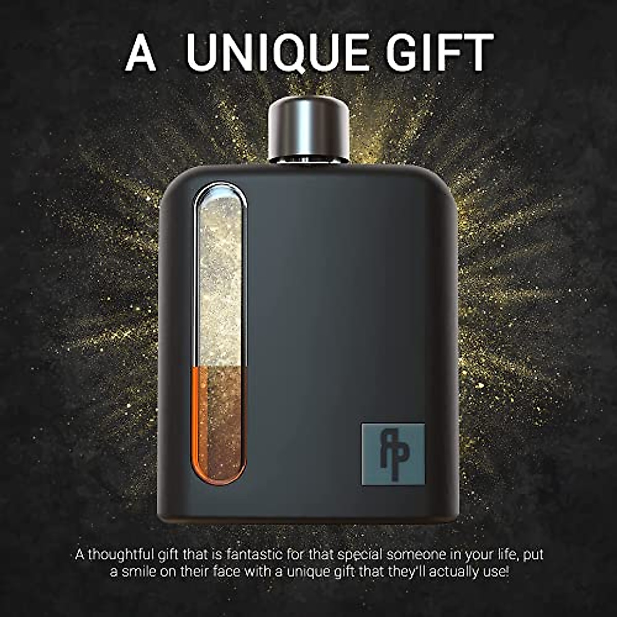 Ragproper Modern Glass Hip Flask - Glass Flask Bottle with Caps for Liquor & Spirits, Durable Liquor Glass Flask with Cork Lids, Pour Funnel, Black Silicone Flask Sleeve, Single Shot 100ml