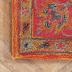 nuLOOM Montesque Hand Tufted Wool Area Rug, 8' 6" x 11' 6", Orange