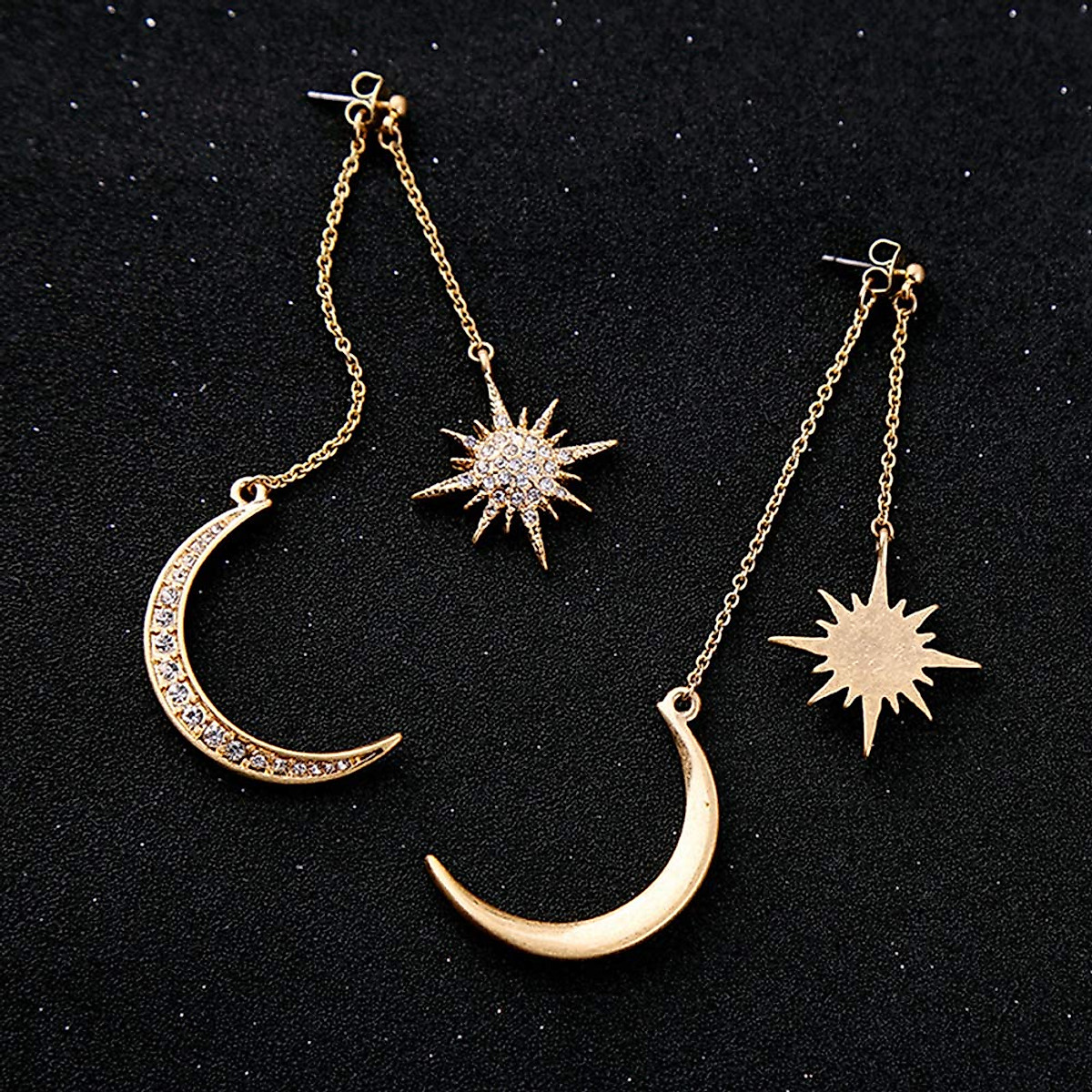 Zinc Moon Earrings for women Girls Moon and Star Earrings Jewelry Fashion Long Drop Dangle Stud