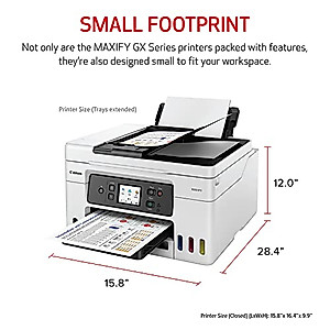 Canon Megatank GX4020 All-in-One Wireless Supertank Printer with Print, Copy, Scan and Fax | Auto Document Feeder | Mobile Printing | 2.7" LCD Touch Screen