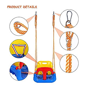 RedSwing 4 in 1 Baby Swing Seat with Tray, Toddler Swing, Anti-Flip Snug and Secure Detachable Infants to Teens Kids Swing Seat for Outdoor Playground