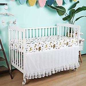 David's Kids 100% Cotton Fitted Crib Sheets, 2 Pack Ultra Soft Breathable Comfortable Baby Sheet Set for Boys Girls Neutral, 28x52 Inch Fits Standard Crib and Toddler Mattresses, Woodland Animals