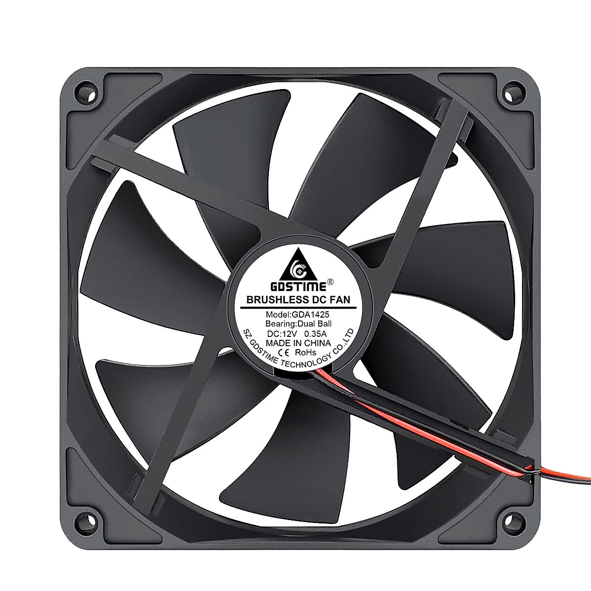GDSTIME 12V Cooling Fan 1425, 140mm x 25mm Dual Ball Bearings Brushless Cooler Fan