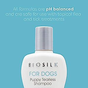 BioSilk for Dogs Silk Therapy Puppy Tearless Shampoo for Dogs | Best Shampoo for Puppies and Great for All Dogs and Breeds| 12 Ounce Bottle of Dog Shampoo