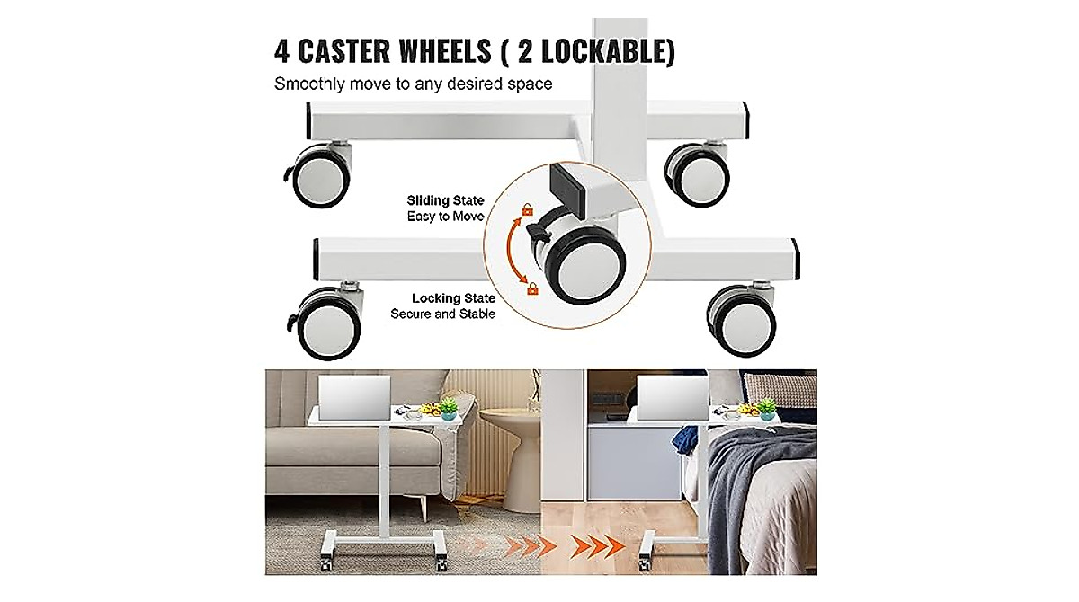 Adjustable Sit-Stand Desk with Wheels - VEVOR