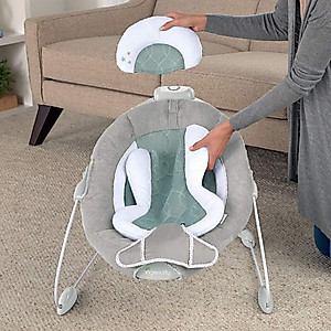 Ingenuity SmartBounce Automatic Baby Bouncer Seat with White Noise, Music, -Toy Bar & 2 Plush Infant Toys, 0-6 Months Up to 20 lbs (Pemberton)