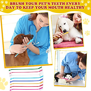 200 Pieces Dog Toothbrush Bulk Dual Headed Dental Brushes Puppy Tooth Brushing Kit Long Handle Dog Tooth Brush for Large Small Dogs Cats and Most Pets Teeth Cleaning Dental Care Supplies, 8 Colors