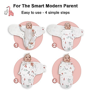 Baby Swaddle Blanket Boy Girl,Super Soft Material Newborn Adjustable Swaddles for 0-3 Months,2-Way Zipper Sleep Sack 2 Pack Wrap Set(Small/Medium)