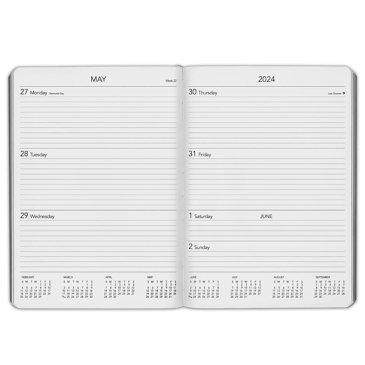 Harbor Desk Weekly Planner 2024 - Metallic Rose Gold - 8x5.5"